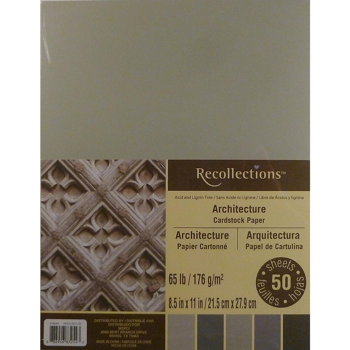 Recollections Architecture Cardstock Paper, 8.5 X 11 - 50 Sheets, 5 Colors (2 PACK)