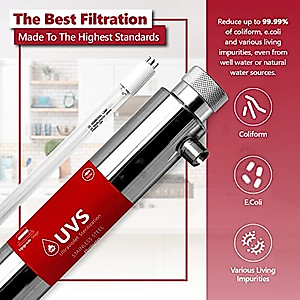 Express Water – UV Water Filter Replacement – UV Water System – 12 Inch UV Light Housing with 10 inch Bulb – Under Sink and Reverse Osmosis System