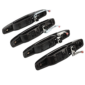 NPAUTO Black Exterior Outside Door Handle Replacement for Chevy Silverado Cadillac Escalade GMC Sierra Yukon Pickup Truck 2007 2008 2009 2010 2011 2012 2013 (Front Rear Driver & Passenger Side)