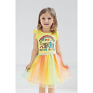 Sesame Street Bert and Ernie Big Bird Cookie Monster Infant Baby Girls Tulle Dress Yellow 12 Months