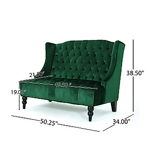 NicBex Tra-LS-00041-DX Love Seats, 50.25'' L x34'' W x 38.5'' H, Emerald