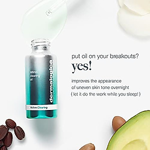 Dermalogica Retinol Clearing Oil Face Serum with Salicylic Acid - Anti-Aging Acne Treatment That Delivers Clearer, Vibrant Skin by Morning, (1 Fl Oz)