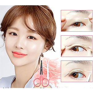 Double eyelid tape Eyelid Tape Invisible Eye Stickers Double Sided Tape Invisible Eyelid Lifter Strips for Hooded, Droopy, Uneven, Mono-eyelids (with Fork rods, Scissors）