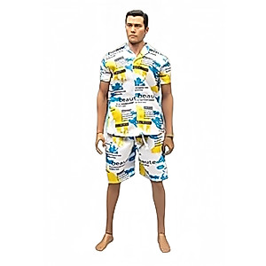HiPlay 1/6 Scale Male Figure Doll Clothes, Shirt+Shorts Outfit Costume for 12 inch Female Action Figure Phicen/TBLeague CM148(B)