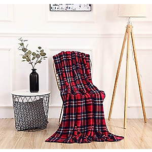 Valerian Luxury Velvet Super Soft Light Weight Blanket Prints Fleece Year Round Home Decor Fuzzy Warm and Cozy Throws, Couch and Gift, 50 x 60 inch, Plaid