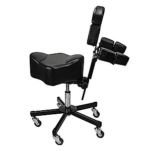 InkBed Patented Adjustable Ergonomic Chair Stool Chest Back Rest Support Tattoo Studio Equipment (Black)