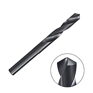 uxcell 13.5mm Reduced Shank Drill Bit HSS 6542 Black Oxide with 1/2 Inch Straight Shank