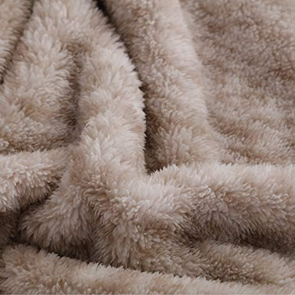 SOCHOW Melange Sherpa Throw Blanket, All Seasons 300GSM Lightweight Fuzzy Warm Super Soft Plush Fleece Blanket for Bed, Sofa and Couch, 60 x 80 inches, Camel