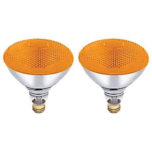 Dysmio Lighting 100 Watt 120 Volt Flood BR38 E26 Incandescent Light Bulb Amber 2 Pack