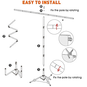 Svopy T-Shape Backdrop Stand Kit - 8 x 5.3ft Adjustable Photo Backdrop Stand - Portable Sturdy Back Drop Stand for Photoshoots, Parties, Wedding and Decoration with 6 Spring Clamps, Sandbag, Carry Bag