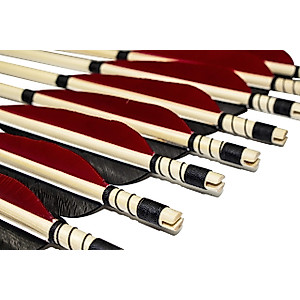 TTFLY FLETCHING 32 Inch Wooden Arrows Practice Hunting Targeting Wood Arrow Parabolic Turkey Feathers Archery for Recurve Longbow