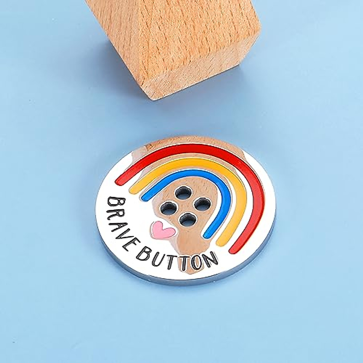 Back To School Gifts Rainbow Brave Gifts for Kids Son Daughter Students Children Worry Anxiety Gifts, First Day of School Gifts Rainbow Brave Button Positive Affirmation Inspirational Pocket Hug Token