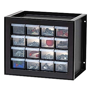 IRIS USA 16 Drawer Small Parts and Hardware Organize Cabinet, Black