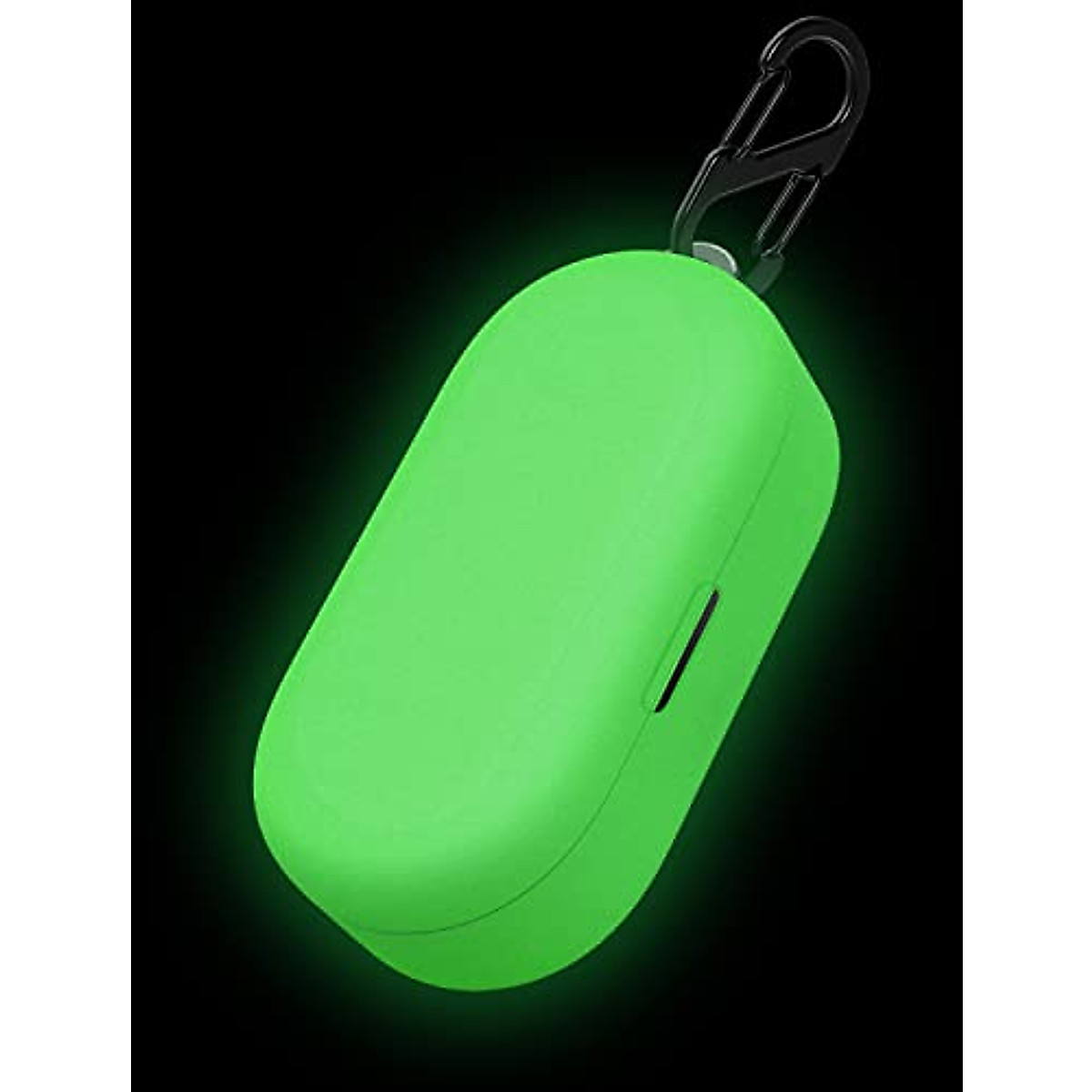 Geiomoo Silicone Case Compatible with TOZO T10, Protective Cover with Carabiner (Luminous Green)