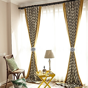 MYDAYTIN Silver Crystal Decor Curtain Tiebacks Magnetic Curtain Tieback, Crystal Flower Curtain Tiebacks with High Stretchy Wire Rope, Flower Curtain Buckle for Home, Office, Window Decoration