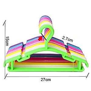 Clothes Hanger 10pcs Children Home Organizer Hook Wet Dry Tool Kids Anti Slip Coat Store Hotel Solid Toddler Baby Portable(Green)