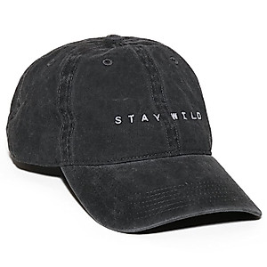 Atticus Poetry Dad Hat for Women (Stay Wild Black) and Cuffed Beanie for Women (Heart Dark Gray) - Unisex Fit, One Size
