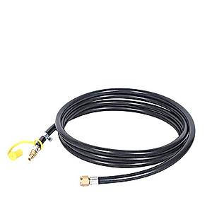 GasSaf 12FT RV Quick Connect Propane Hose for Camp Chef Stove and Portable Fire Pit Connection，3/8” Female Flare Fitting x 1/4" Full Flow Male Plug