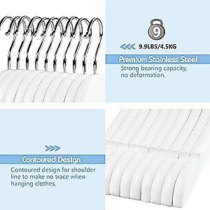 TOPIA HANGER Baby Clothes Hangers for Closet, White Children Kids Wooden Coat Hangers with 360°Stronger Swivel Hook and Extra Smoothly Cut Notches, 10 Pack-CT09W