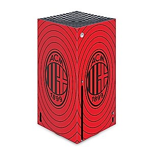Head Case Designs Officially Licensed AC Milan Red and Black Art Matte Vinyl Sticker Gaming Skin Decal Cover Compatible with Xbox Series X Console