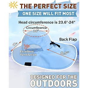 Neck Flap Sun Hat with Wide Brim, UPF 50+ Hiking Safari Fishing hat for Women Men, Sun Protection Hat for Summer Adventures