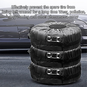 Sun Protection Waterproof Car Spare Tire Cover with Tool Bag Design,Prevent The Spare Tire Wear Aging Snow Tire Storage Bag Travel Accessories for Most Car SUV Truck(Fits for Tire Diameter 17-23inch)