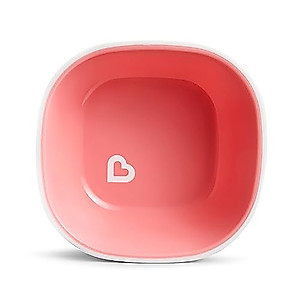 Munchkin® Splash™ 4 Piece Toddler Divided Plate and Bowl Dining Set, Pink/Purple