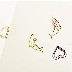 NUOBESTY 20Pcs Love Heart Shaped Paper Clips Holder Metal Note Clips Bookmark Marking Clamp Page Marker Document Organizing Clip for Office School Wedding Decoration Purple