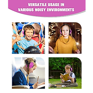 ZOHAN 032 Kids Noise Canceling Headphones - 25dB NRR Kids Ear Protection Earmuffs for School, Monster Jam, Fireworks, Travel, Air Show, Concert, Autism - Pink