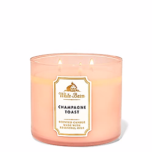 Bath and Body Works White Barn Champagne Toast 3 Wick Candle 14.5 Ounce Basic White Barn Label