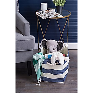 DII, Woven Paper Storage Bin, Collapsible, 17x12x12, Rugby Nautical Blue