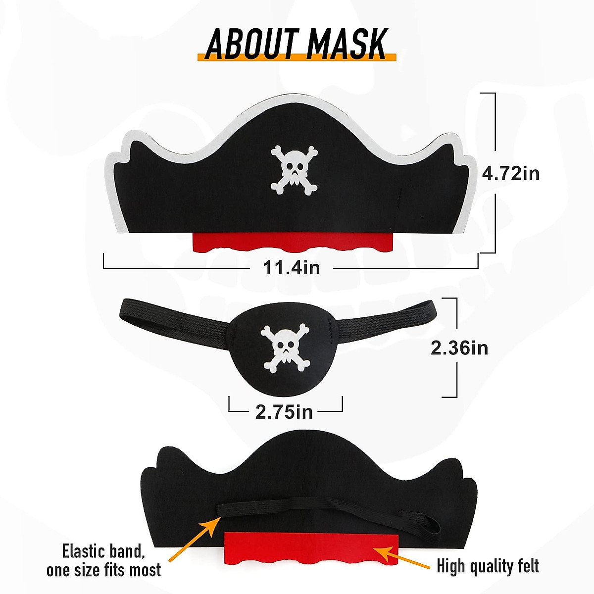 RioRand Cartoon Pirate Dress Up Satin Capes Cosplay Birthday Party Kids Costume (1-pack) (Black)