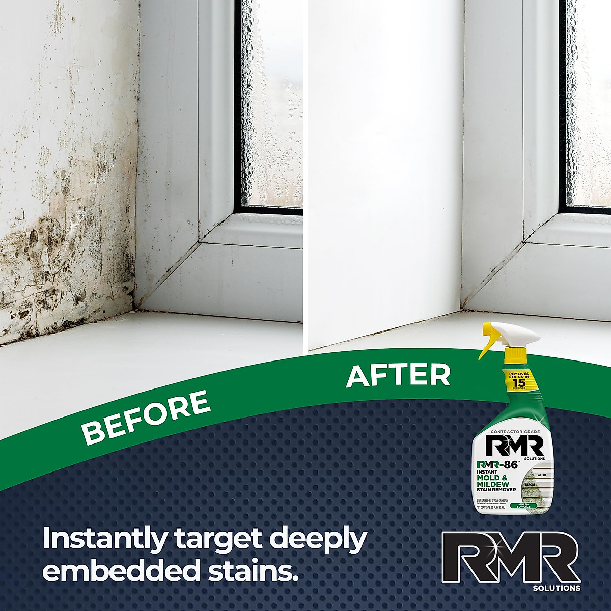 RMR-86 Instant Mold and Mildew Stain Remover Spray - Scrub Free Formula, 32 Fl Oz