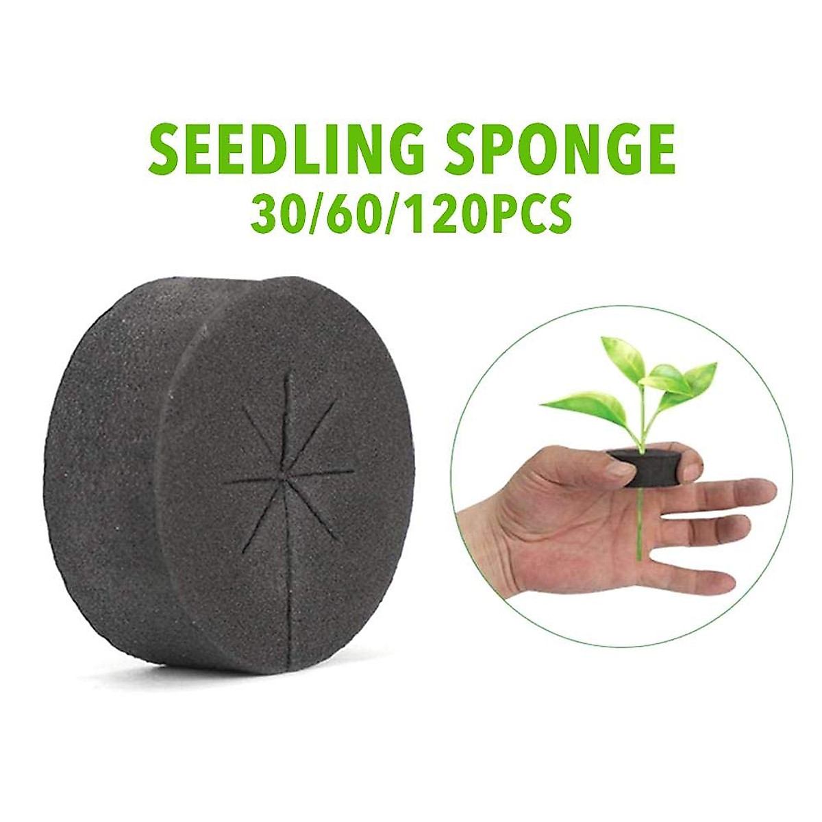 30 Pack Cloning Collars Inserts Premium Grade Foa, Plant Accessories Hydroponic Tower Aero Garden Pods Garden Clone Collar Hydroponics Sponge(Black)