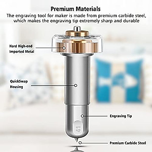 Engraving Tip and QuickSwap Housing, Replacement Premium Carbide Steel Engraving Tip + QuickSwap Housing, Perfect Engraving Tool, Silver