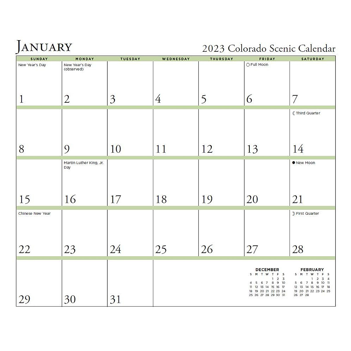 John Fielder's Colorado 2023 Scenic Wall Calendar