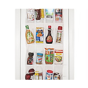 Regal Bazaar Over-The-Door Hanging White Pantry Organizer and Kitchen Storage Unit with 24 Crystal-Clear Vinyl Pockets and 3 Metal Hooks