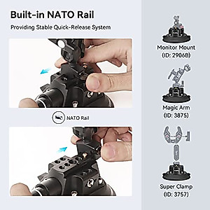 SMALLRIG 4″ Suction Cup Camera Mount, Car Mount for Cameras/ Smartphones on Car/ Clean and Smooth Surfaces, Max 2kg Load for Speeds up to 80km/h (50mph), Recommend 10kg Load When Stationary - 4122