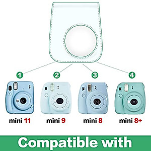 Protective & Portable Case Compatible with fujifilm for instax Mini 11/9 /8/8+ Instant Film Camera with Accessory Pocket and Adjustable Strap - Rainbow&Unicorn by SAIKA