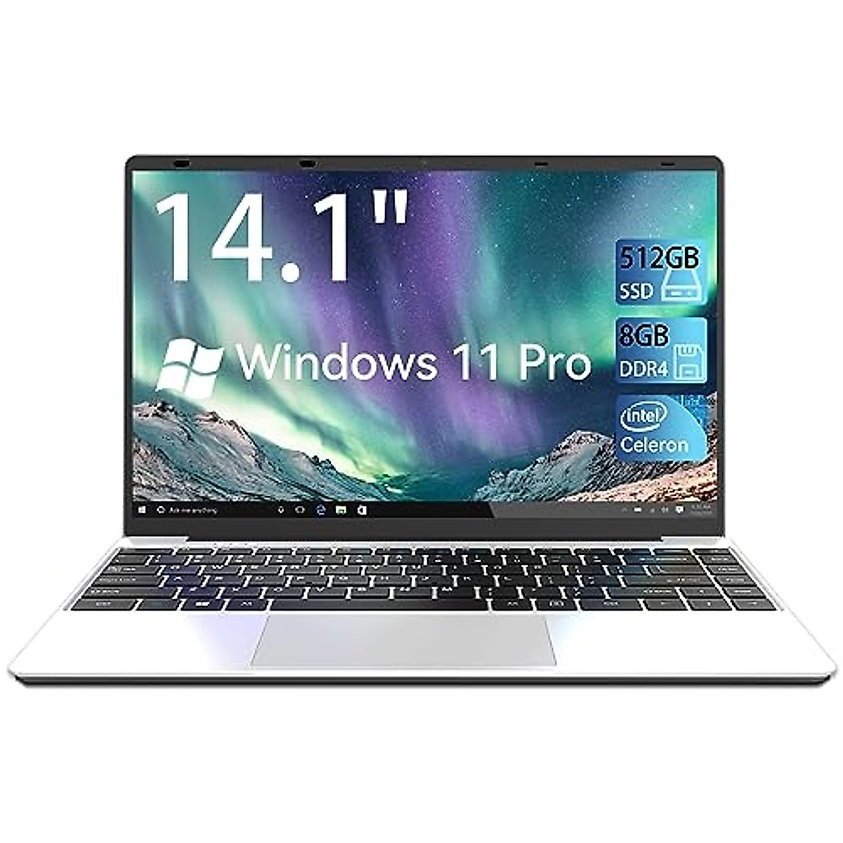 Laptop Computer Intel Celeron N4020C 14.1", 8GB DDR4 Memory 512GB SSD, Windows 11,FHD Display for Work and Entertainment, Sliver Expandable 1TB SSD,Ultra Slim, USB3.0, TF Card and Numeric Keypad