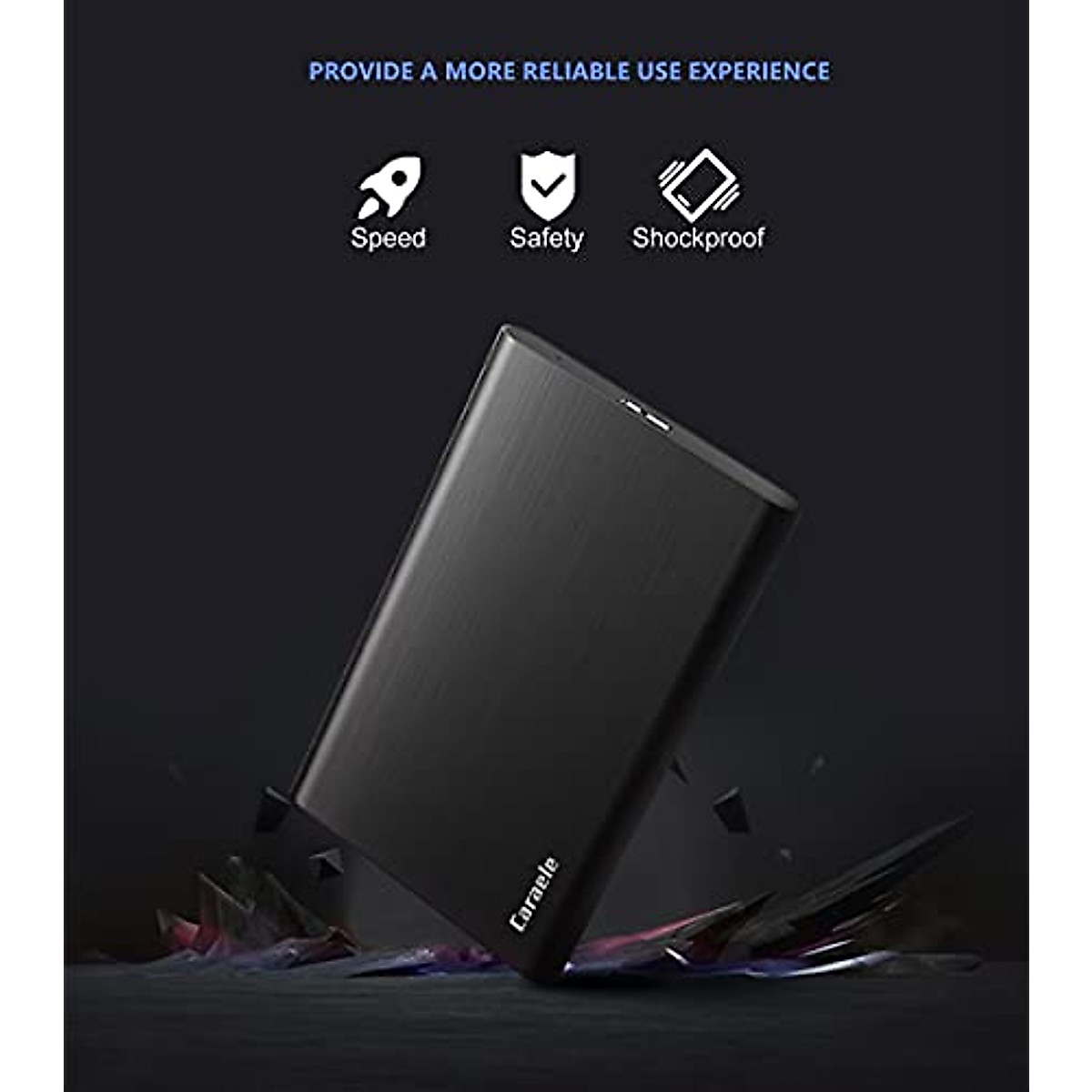 Caraele 750GB Ultra Slim Portable External Hard Drive USB3.0 HDD Storage Compatible for PC, Desktop, Laptop, MacBook, Chromebook, Xbox One, Xbox 360, PS4 (Black)