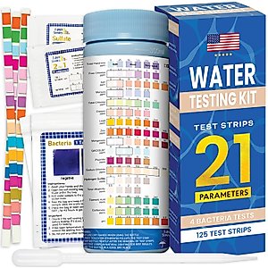 New 21 in 1 Water Testing Kits for Drinking Water - Home & Well Water Testing Kit for Hardness, Lead, Chlorine - Hard Water Test Kit for Tap, Pond, Pool, House - Funky Strokes Water Tester pH Strips