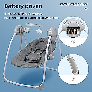 Vannetgo Comfort Portable Swing,Comfort Baby Rocking Chair with Soothing Music，Foldable,Bionic Design, Baby Rests Peacefully (25142)