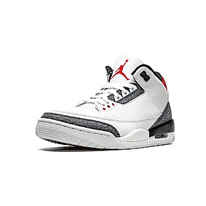 Nike Men's AIR JORDAN 3 RETRO SE-T Basketball Shoe, White Fire Red Black, 7 UK