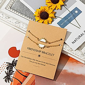 Friendship Sun Bracelet, 16k Gold Plated Copper Cute Sun Dainty Bracelets Delicate Adjustable Link(gold color plated)