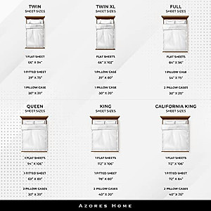 AZORES HOME Isabella 300 Thread Count Organic Cotton Deep Pocket Bed Sheet Set, Fits up to 19 inch Mattress - King, Gray