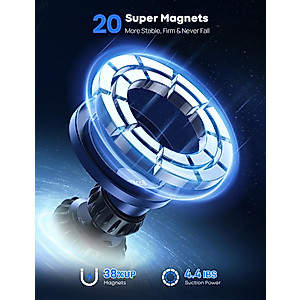 Lamicall Fits MagSafe Car Mount - [20 Super Magnets] Magnetic Car Phone Mount, Air Vent Cell Phone Holder Clip, MagSafe Accessories for iPhone 14 13 12 Pro Max Plus Mini & MagSafe Case & All Phones