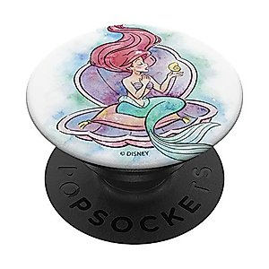 Disney The Little Mermaid Ariel Watercolor Shell PopSockets Grip and Stand for Phones and Tablets