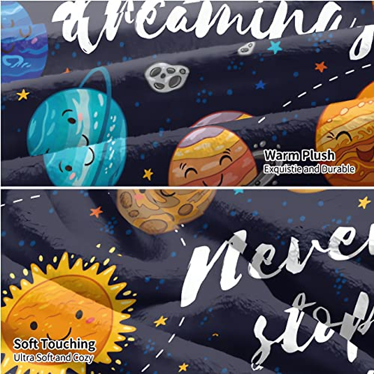 Zhung Ree Flannel Fleece Throw Blanket Quote Outer Space Pillowcase Cover Microfiber Durable Couch Blankets Home Decor Perfect for Bed and Sofa Super Soft Warm Blankets for All Season（50"x 40"）