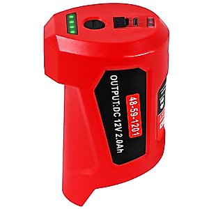 【Multi-Function】 CaliHutt 12V USB Power Charger Adapter Replacement for Milwaukee m12 12V Battery Adapter Milwaukee Heated Jacket 49-24-2310 48-59-1201 Compatible with 48-11-2420 48-11-2411 48-11-2401